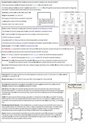 Physics Exam Cheat Sheet 1 - Air resistance is the force applied to an ...