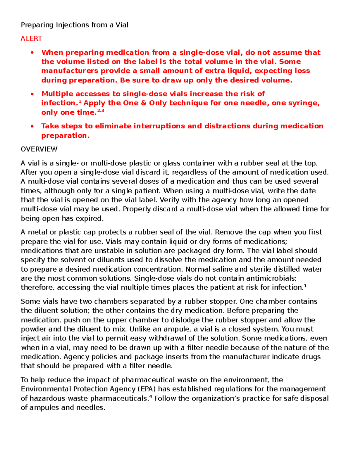 Preparing Injections from a Vial - Preparing Injections from a Vial ...