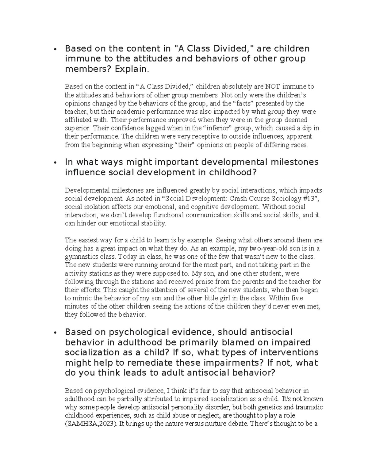 Development of the Social Self - Based on the content in "A Class ...