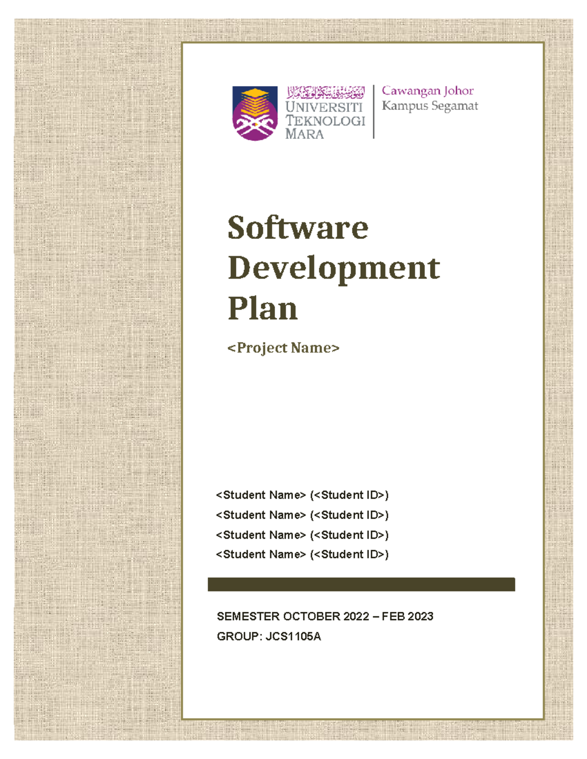 SDP Report (template) - ( ) (