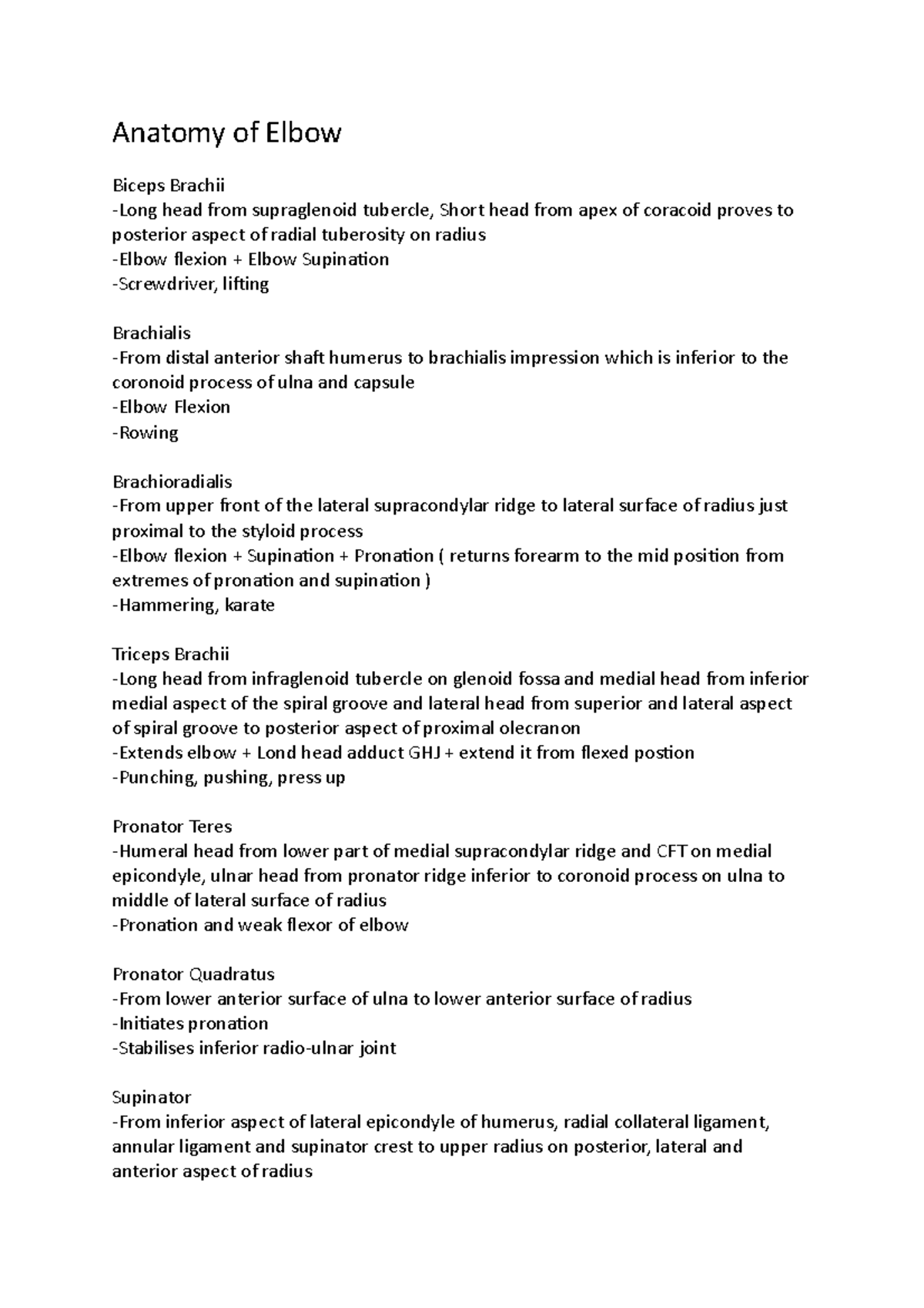 Anatomy of Elbow - MCP and PIP flexion Flexor Carpi Ulnaris head from ...