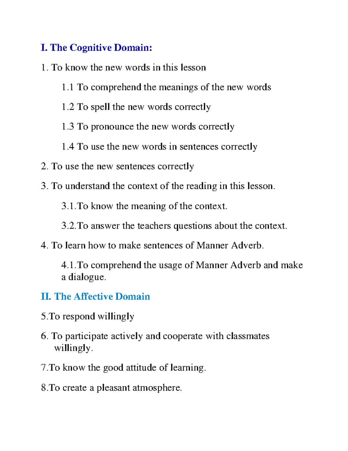 Activity 1 Final(GEN5) - I. The Cognitive Domain: To know the new words ...