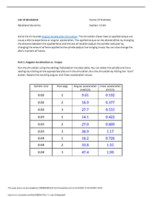 PHY111 Lesson 4 Problem Set - Your instructor will provide the values ...
