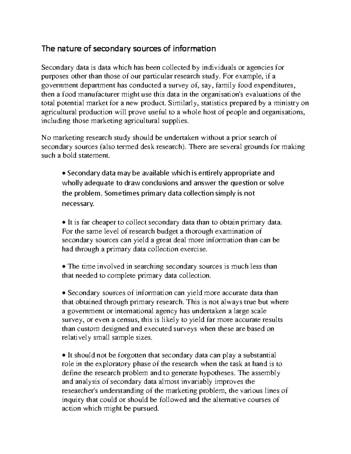 SD 1 - It's lecture notes - The nature of secondary sources of ...