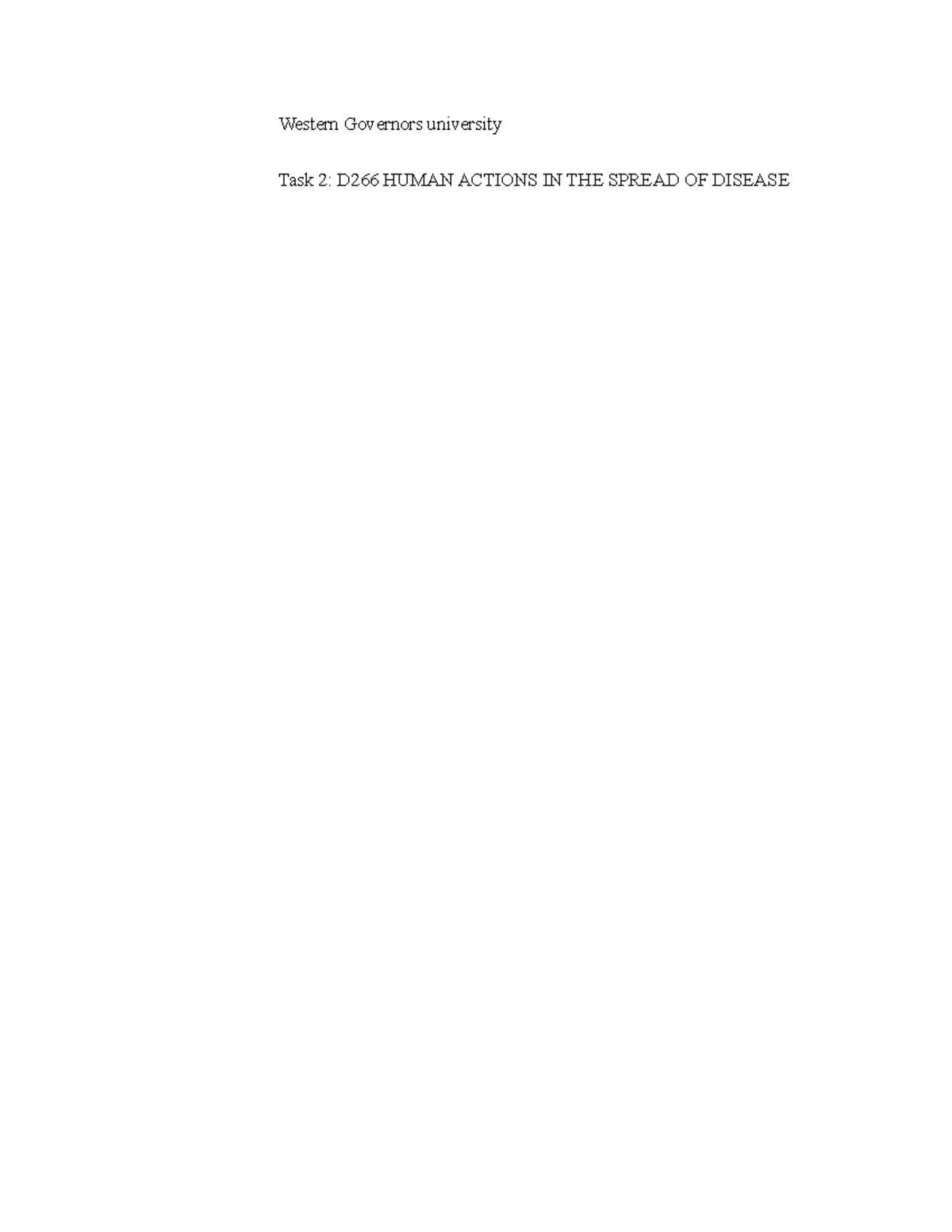 Task 2 D266 STUD - world history - Western Governors university Task 2 ...