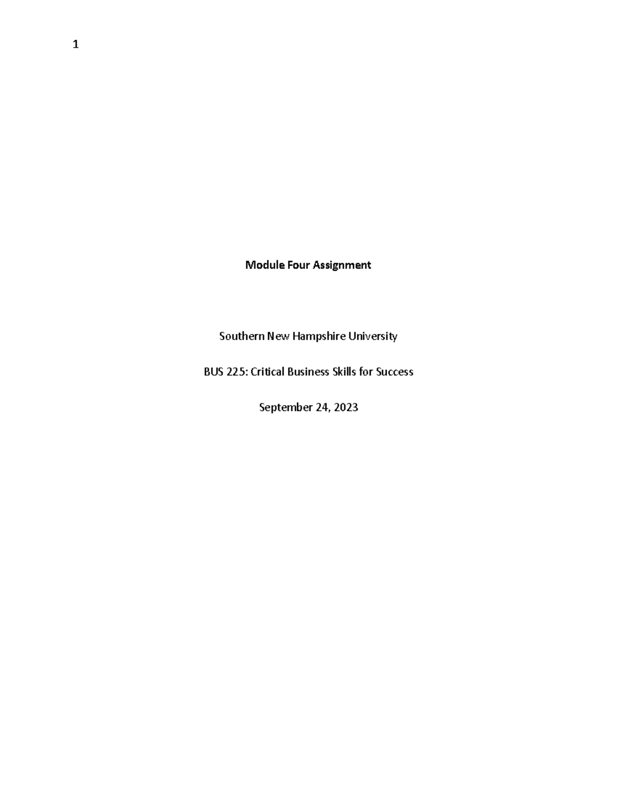 BUS225 Module Four Assignment - Module Four Assignment Southern New ...