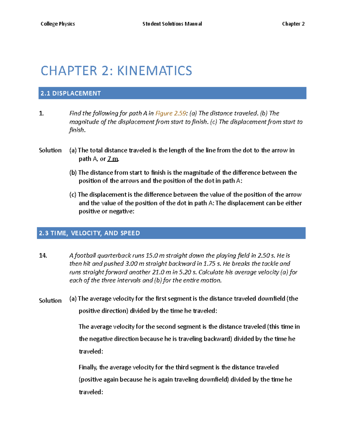 Applied College Physics Chapter two - CHAPTER 2: KINEMATICS 2 ...