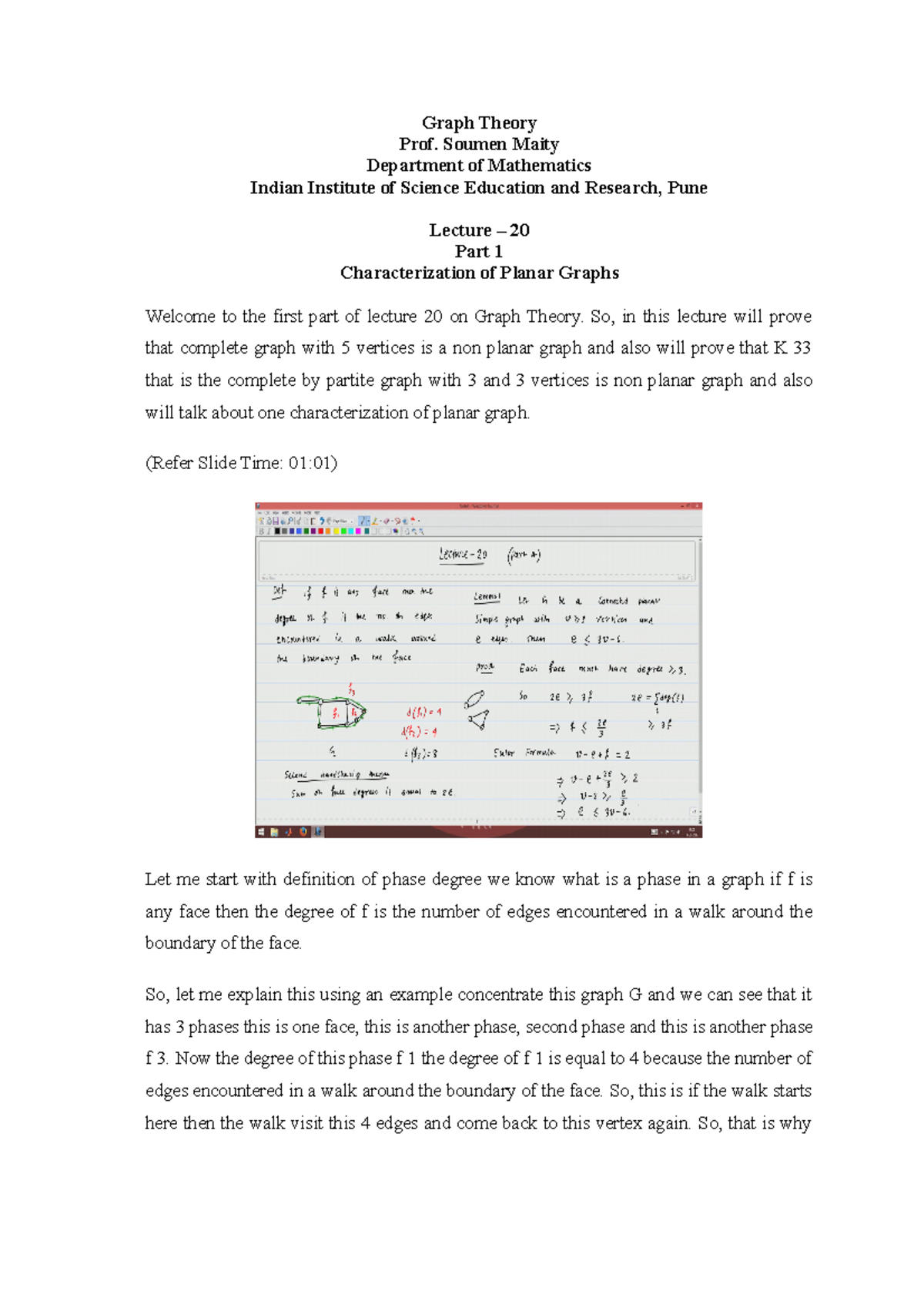 Lec38 - Officail class notes of Professor Bhavesh Kumar Bhalja - Graph ...