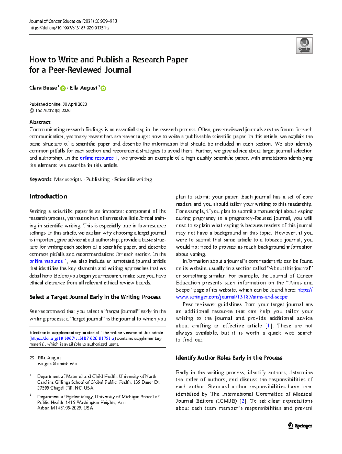 How to Write and Publish a Research Paper for a Peer-Reviewed Journal ...