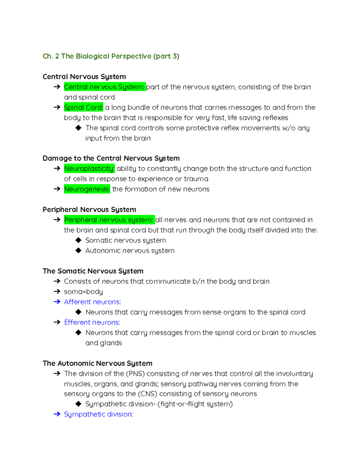 Chapter 2 The Biological Perspective (part 3) - Ch. 2 The Biological ...