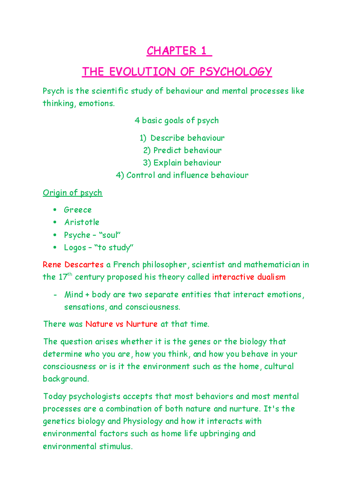 Evolution of psychology - CHAPTER 1 THE EVOLUTION OF PSYCHOLOGY Psych ...