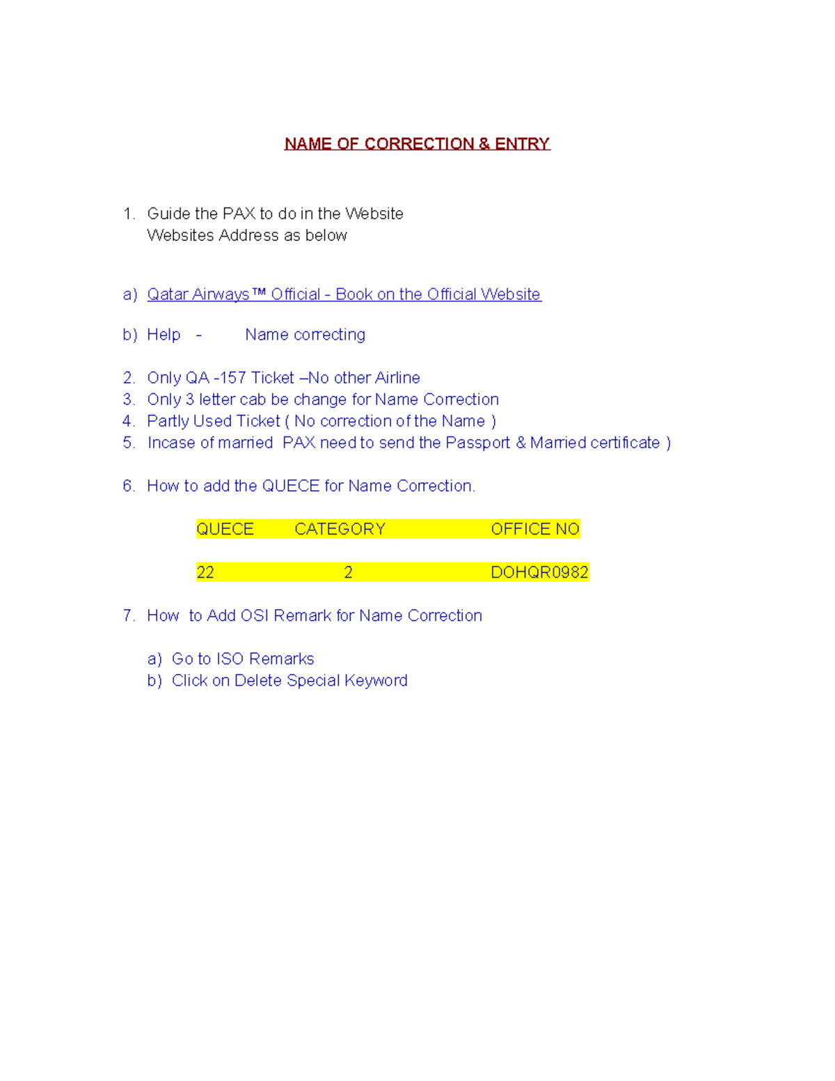 All the Entry - lecture notes - NAME OF CORRECTION & ENTRY 1. Guide the ...
