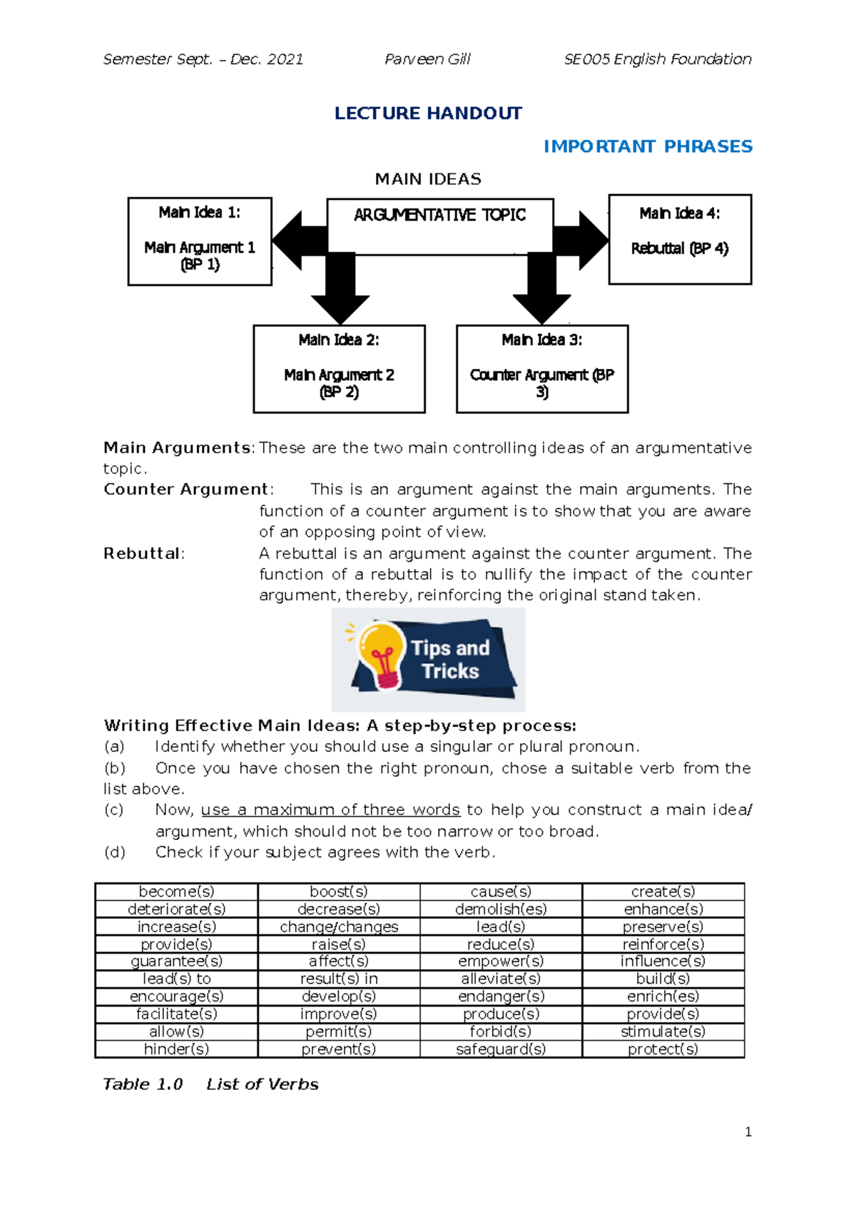 Week 5 Lecture Handout Lecture note advannced - Semester Sept. – Dec ...
