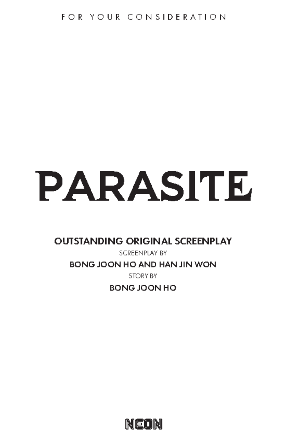 Parasite-script - fin - OUTSTANDING ORIGINAL SCREENPLAY SCREENPLAY BY ...
