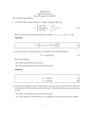 Hw7 answers - Homework solution - ECGR 3121 Homework set # 7 Due: Thursday, 19 Oct 2017. Do the ...