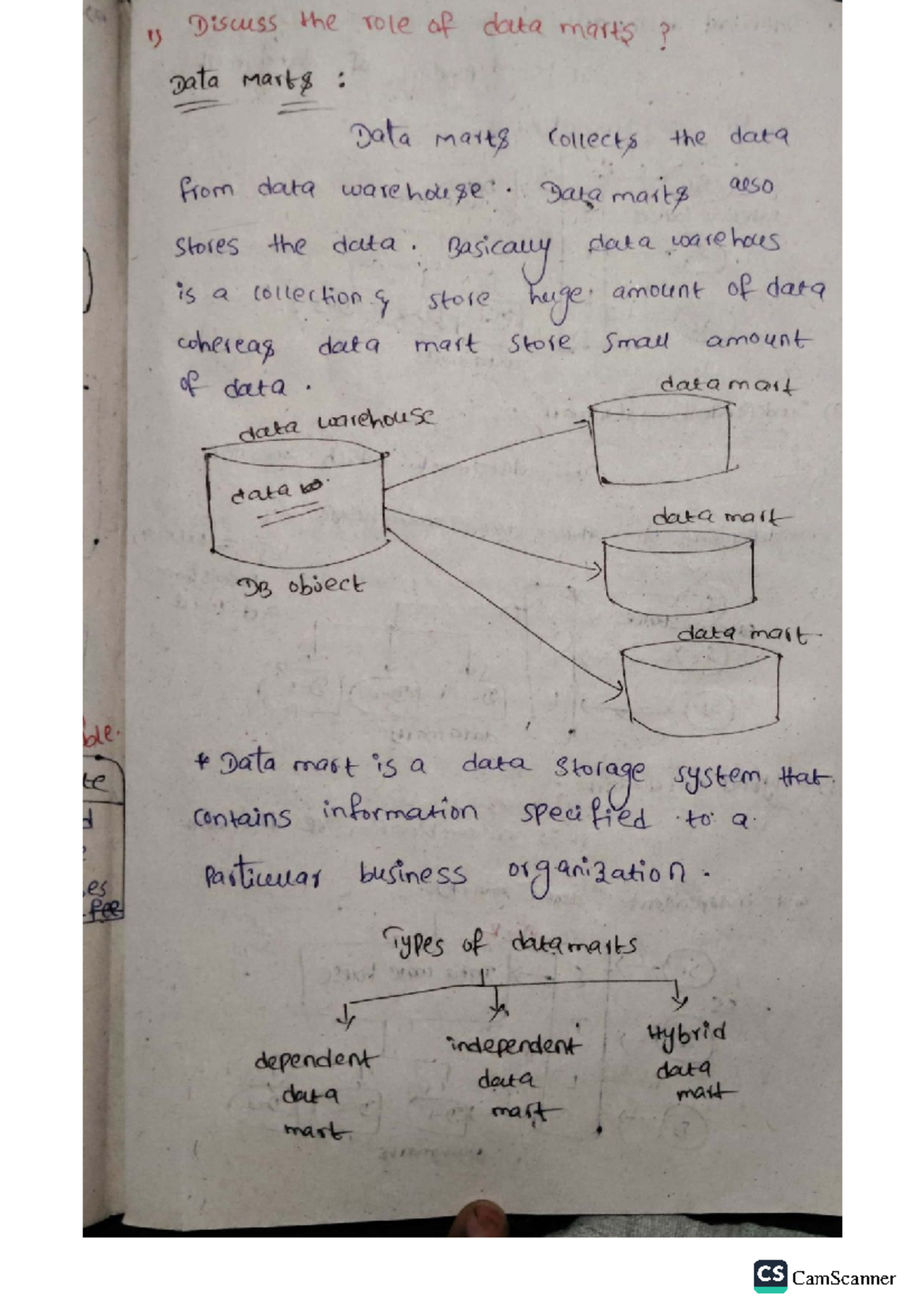 Data mining and business intelligence notes - is Discuss the role of ...