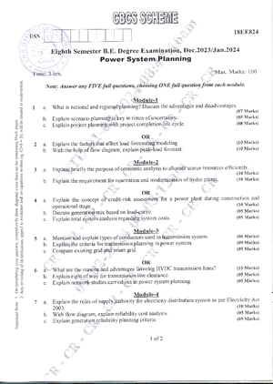 Power System Operation and Control - 18EE81 - VTU - Studocu