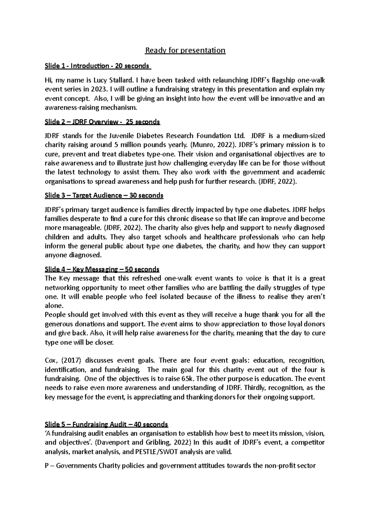 Final version of script ready for powerpoint - Ready for presentation ...