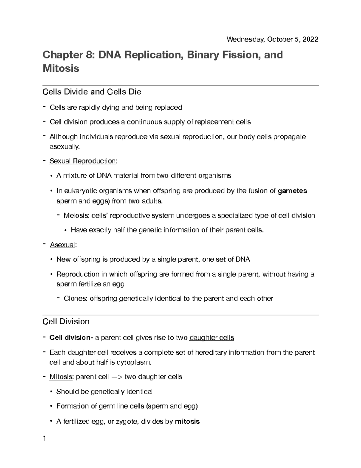 Mitosis - Joel Bergh - Chapter 8: DNA Replication, Binary Fission, and ...