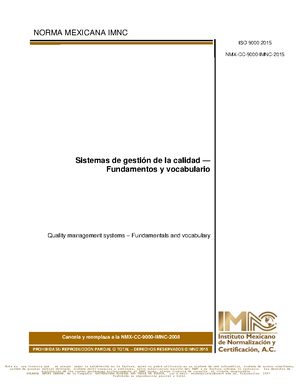 NMX EC 17020 IMNC 2014 - Evaluación de la conformidad - Requisitos para el funcionamiento de ...