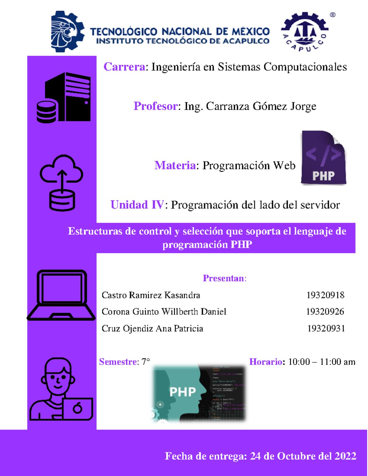 Estructura de control en php-programación web - Castro Ramirez Kasandra Corona Guinto Willberth ...