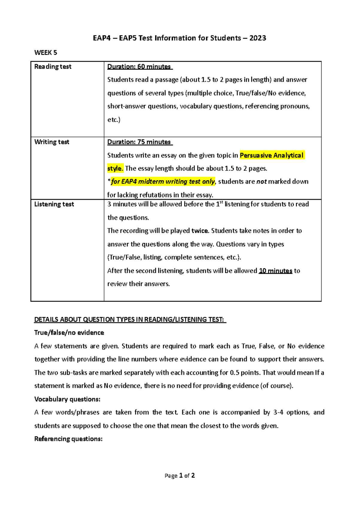 EAP4-EAP5 Test Information 2023 - EAP4 – EAP5 Test Information for ...
