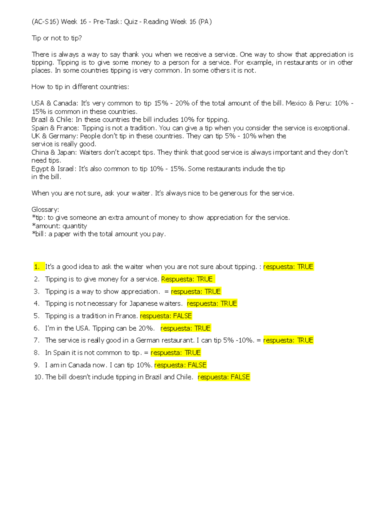 (AC-S16) Week 16 - Pre-Task:- Quiz - Reading Week 16 (PA) - One way to ...