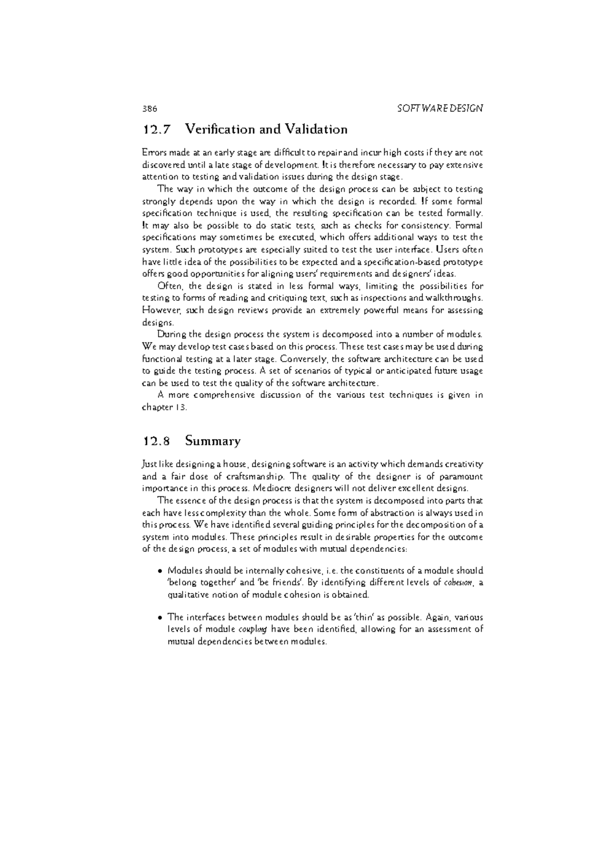 Software Engineering Lecture Notes 97 386 Software Design 12 Verification And Validation