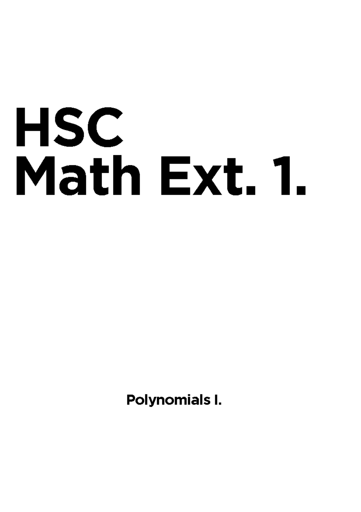 Polynomial worksheet - TALENT 100: HSC SUCCESS. SIMPLIFIED. - Studocu