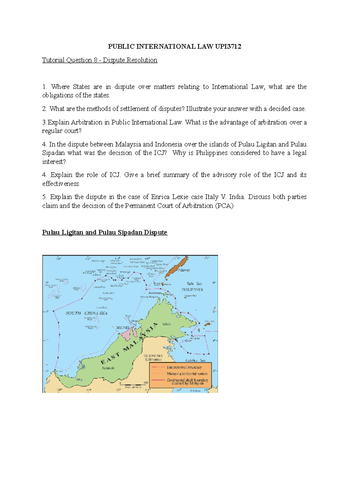 PIL TUT 9 Dispute Resolution - PUBLIC INTERNATIONAL LAW UPI Tutorial ...