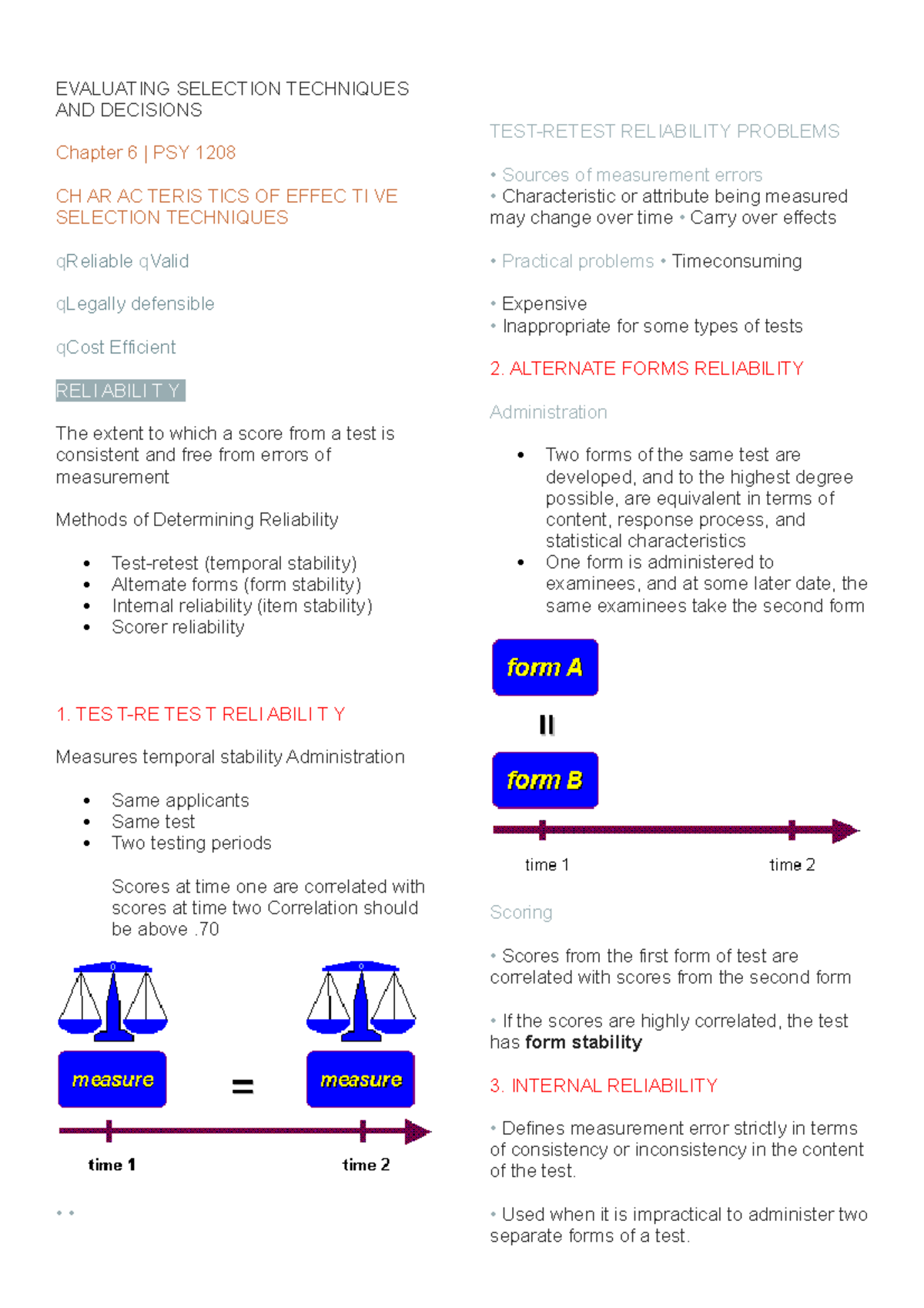 Chapter 6 - Here - EVALUATING SELECTION TECHNIQUES AND DECISIONS Chapter 6 | PSY 1208 CH AR AC ...