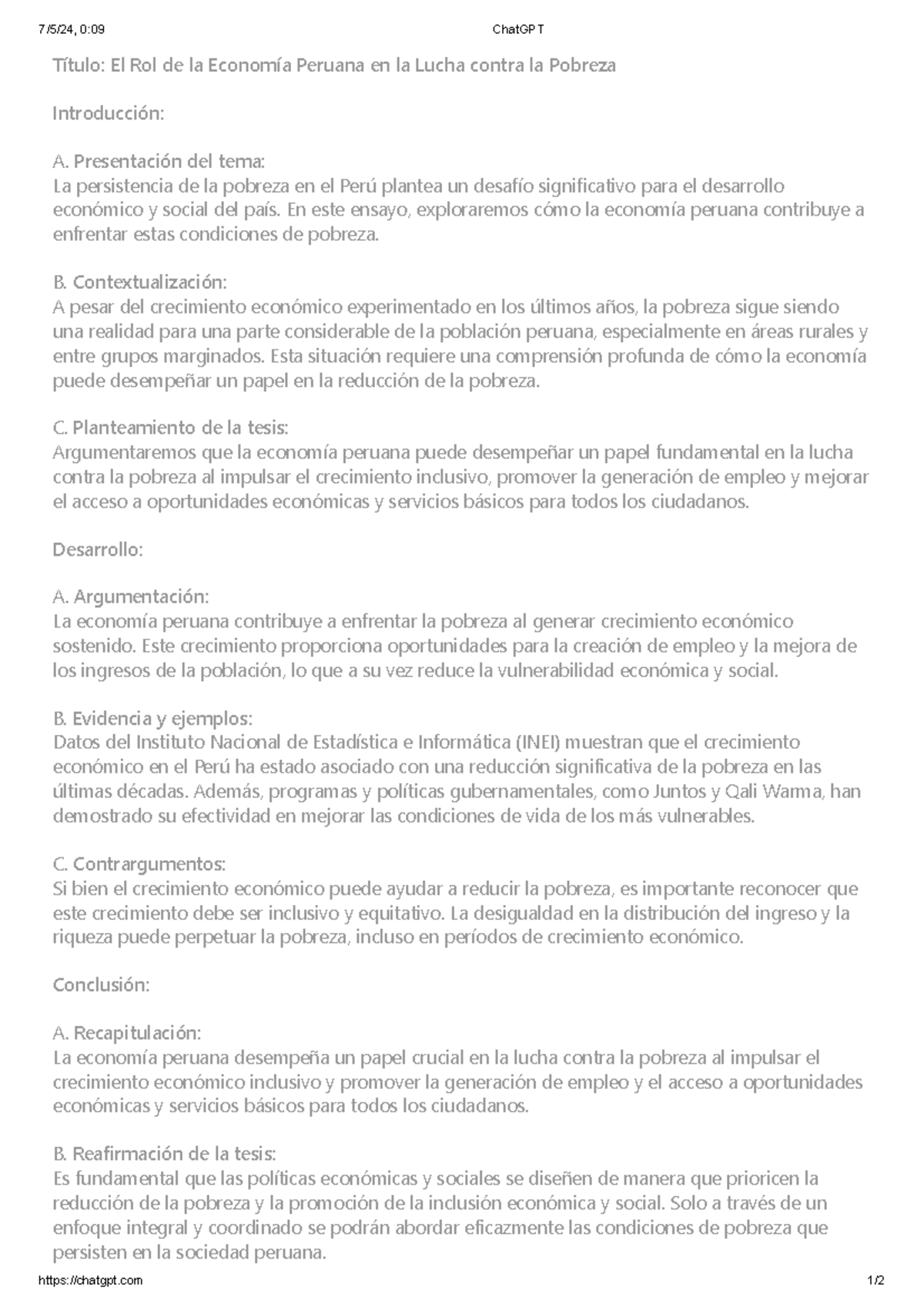 Chat GPT - 2asdasd dad 2q e wqe fgsdg gsd sg sd - Título: El Rol de la ...