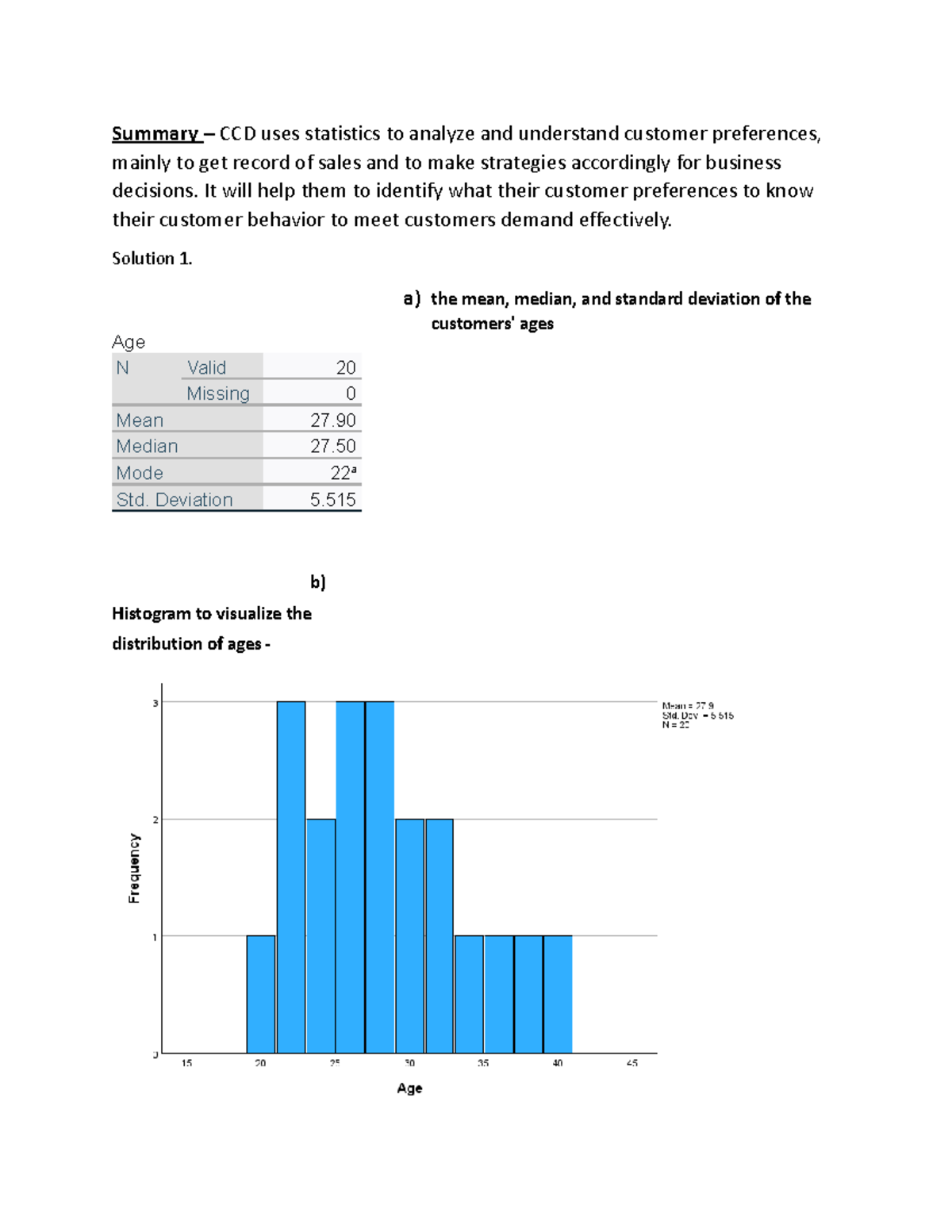 CCD case study solution ( Ravi Yadav ) - Summary – CCD uses statistics ...