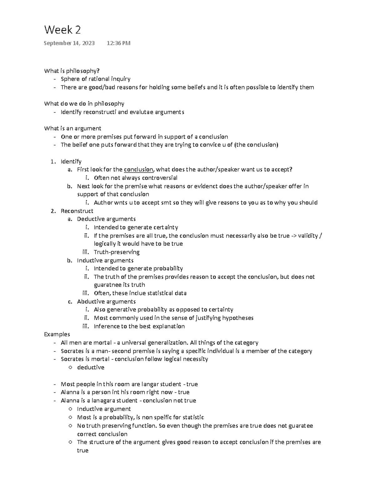 Phil week 2 lecture - What is philosophy? - Sphere of rational inquiry ...