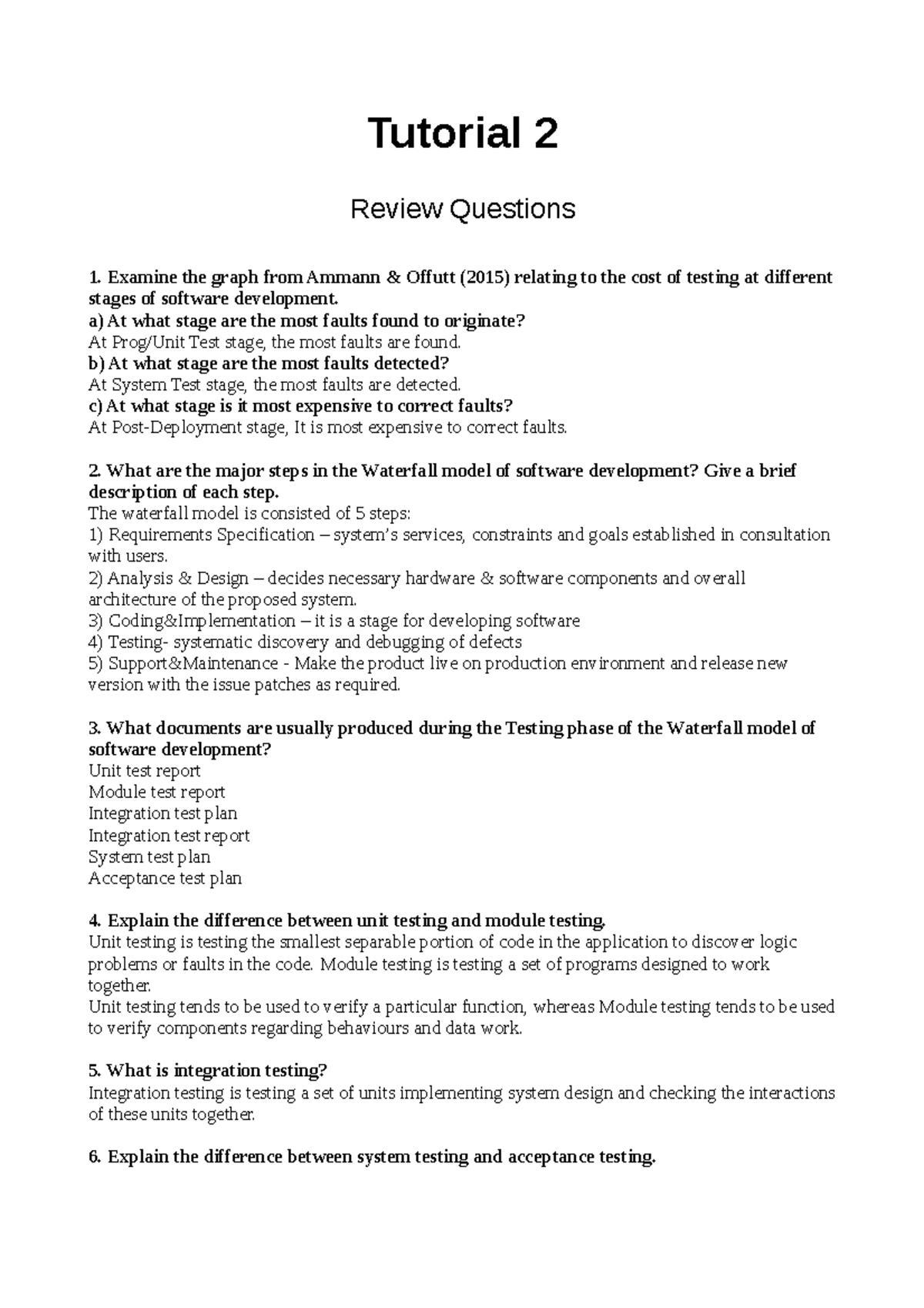 ITECH7409 Tutorials 02 - Tutorial 2 Review Questions Examine the graph ...