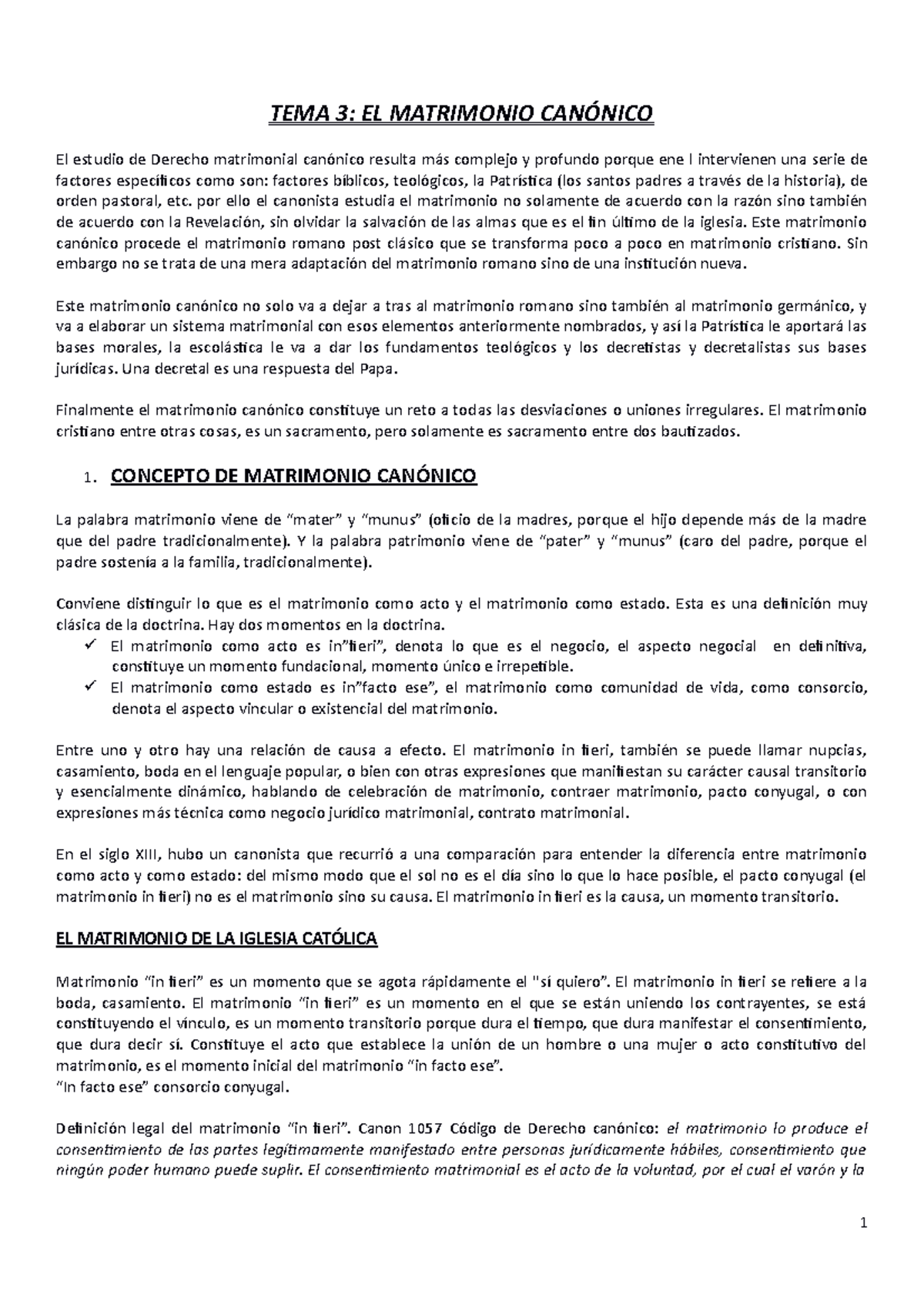 Matrimonio canónico - TEMA 3: EL MATRIMONIO CANÓNICO El estudio de ...