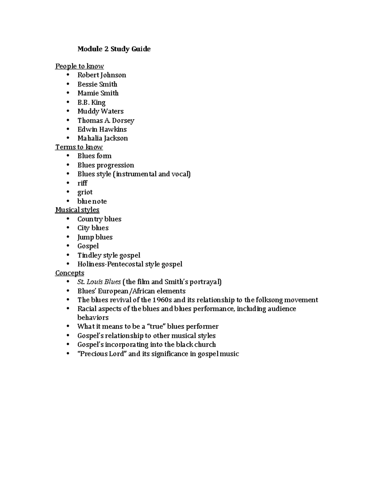 Module 2 Study Guide - Module 2 Study Guide People to know - Robert ...