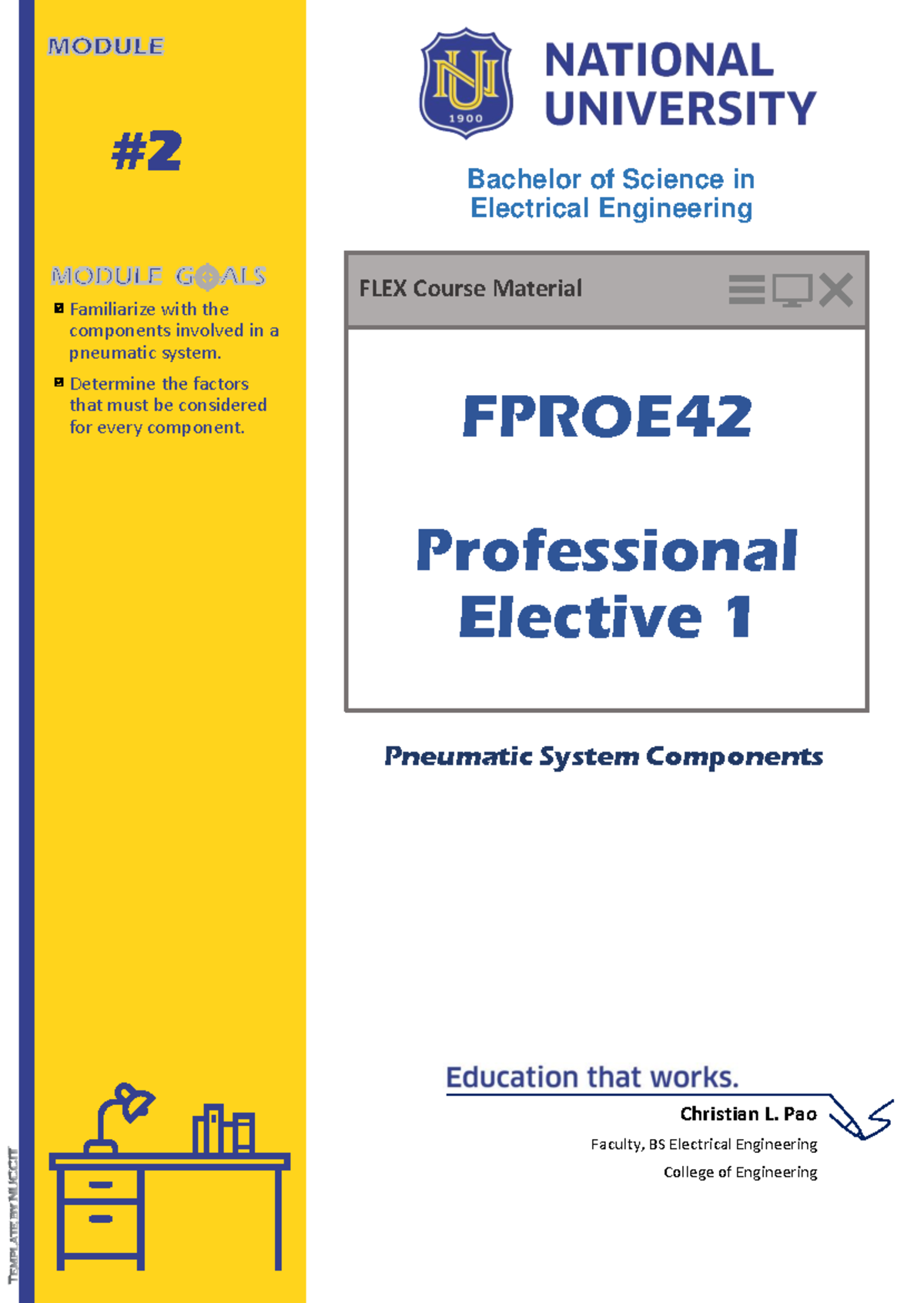 Fproe 42 - Course Material 2 - FLEX Course Material FPROE Professional Elective 1 Pneumatic ...