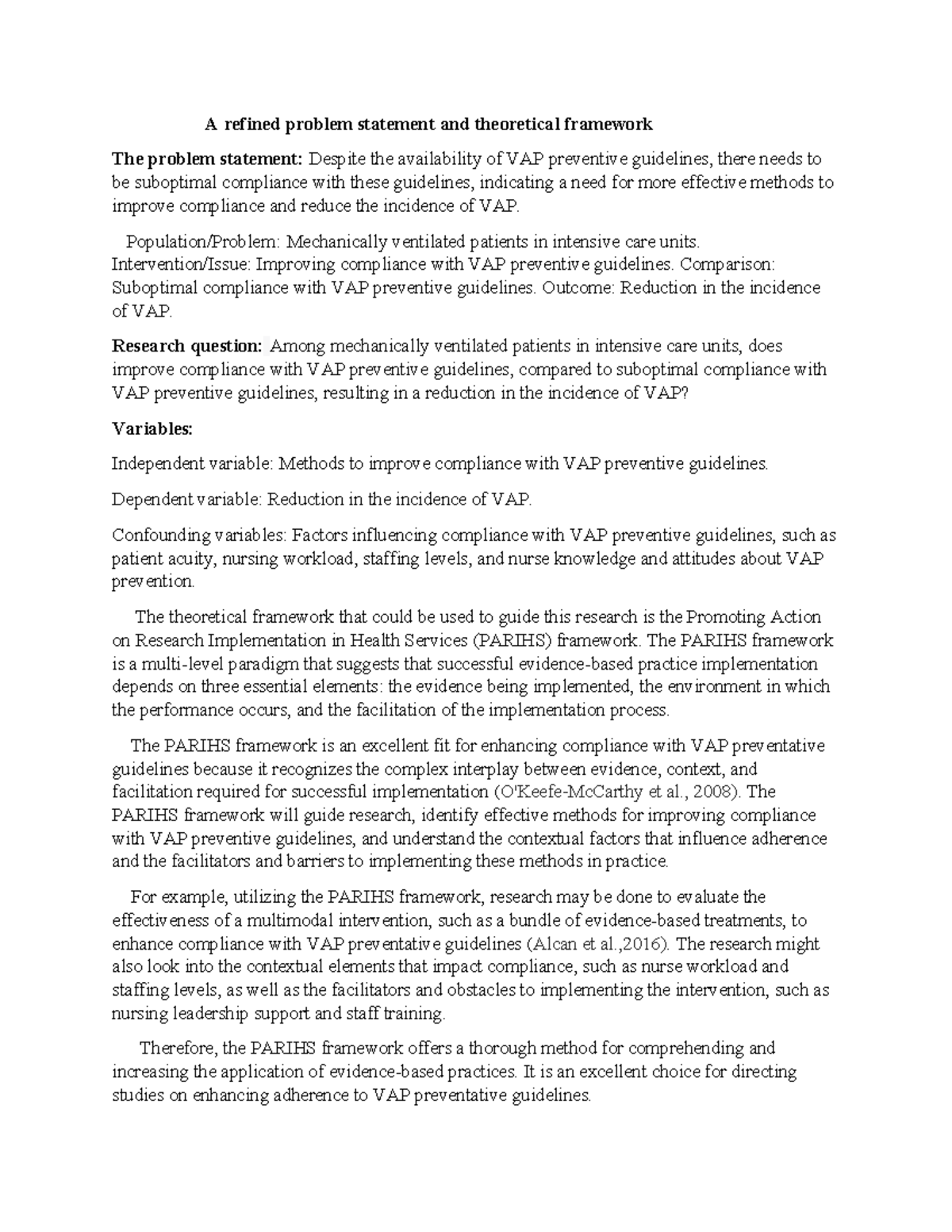 Discussion 3 - A refined problem statement and theoretical framework The problem statement ...