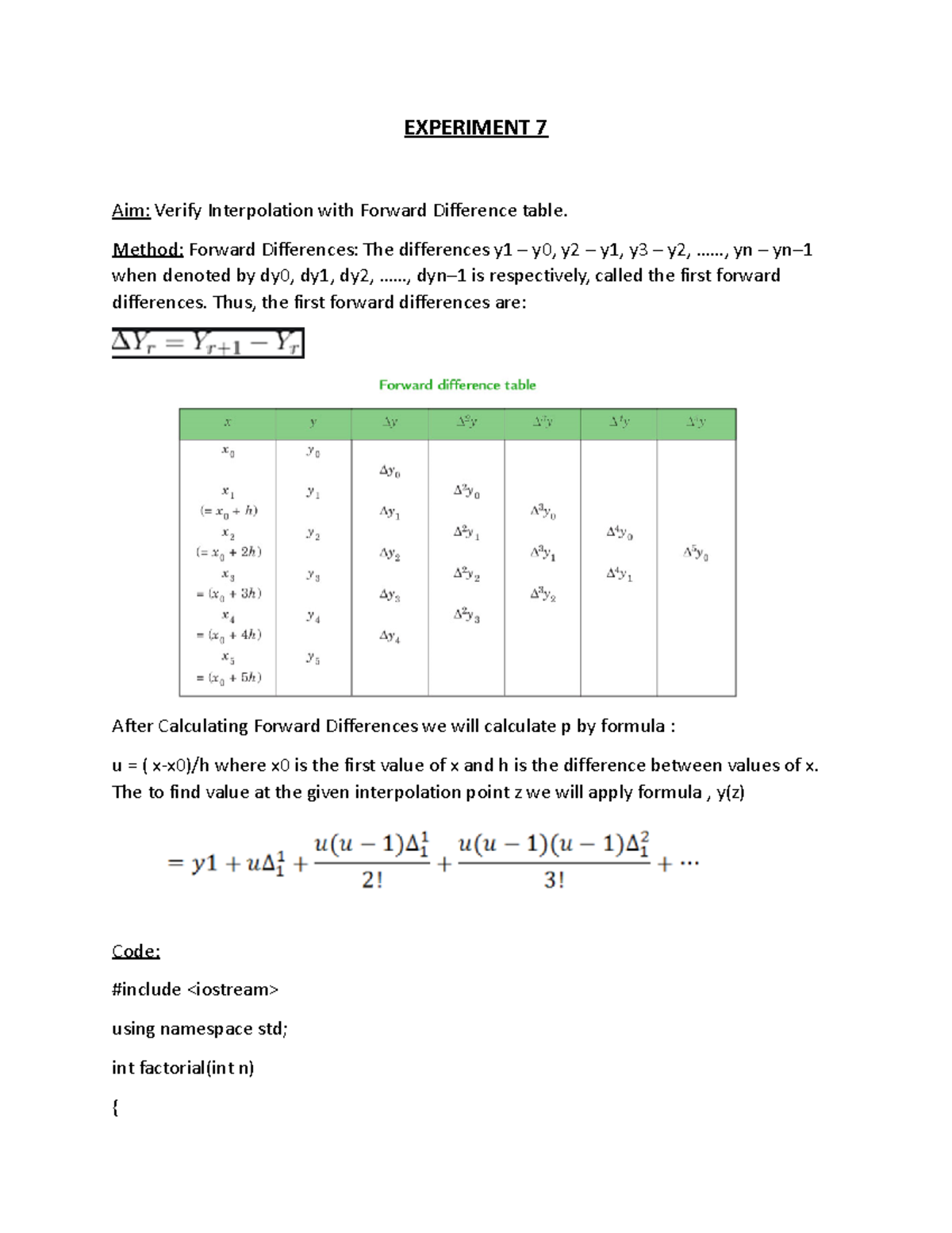 Experiment-7 CM - CM COMPUTATONAL METHODS - EXPERIMENT 7 Aim: Verify ...