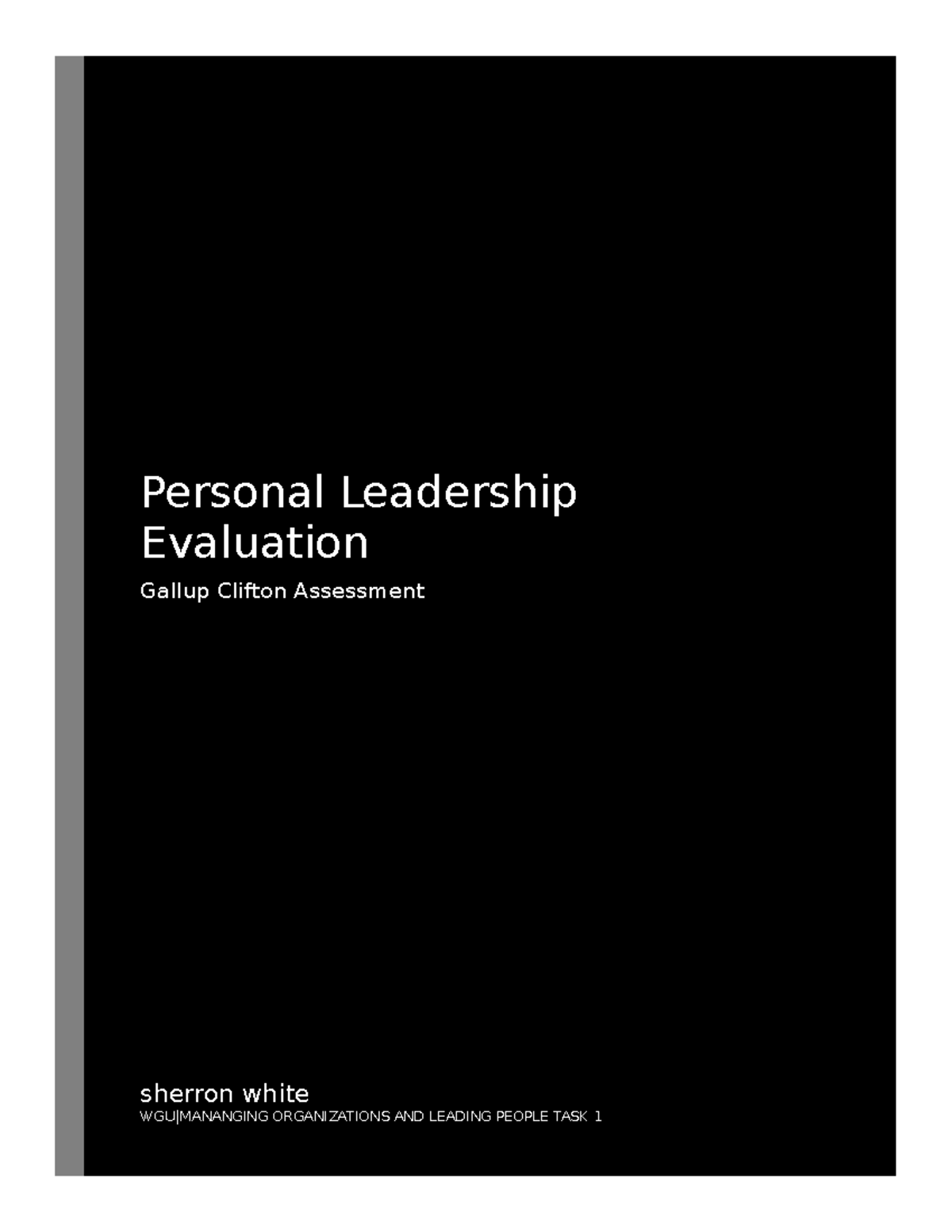 MOLP Task 1 - PAPer - Personal Leadership Evaluation Gallup Clifton ...