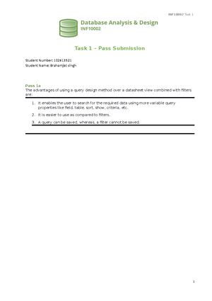INF10025 Learning Summary Template - LEARNING SUMMARY REPORT INF10025–Data Management and ...