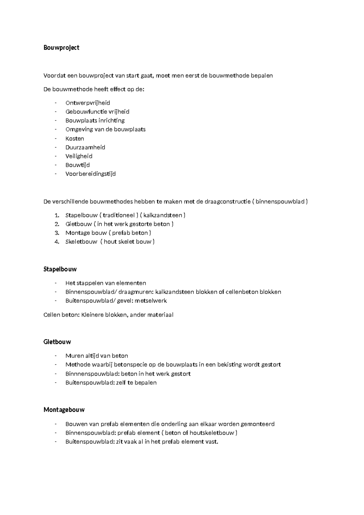 Bouwmethodes - Stapelbouw ( traditioneel ) ( kalkzandsteen ) 2 ...