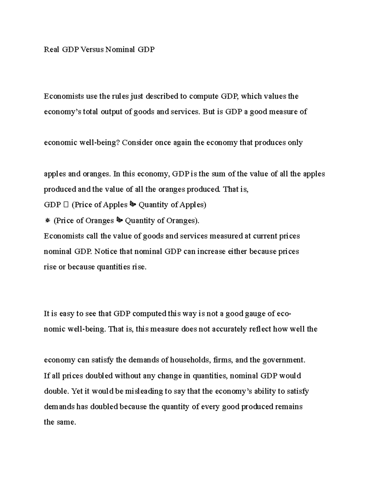 Real GDP Versus Nominal GDP - Real GDP Versus Nominal GDP Economists ...