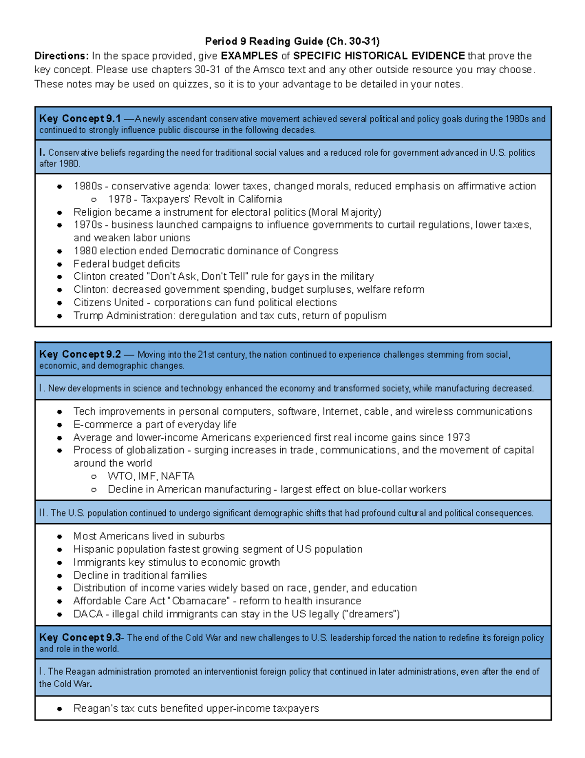 Period 9 Reading Guide (Ch. 30-31) - Period 9 Reading Guide (Ch. 30-31 ...
