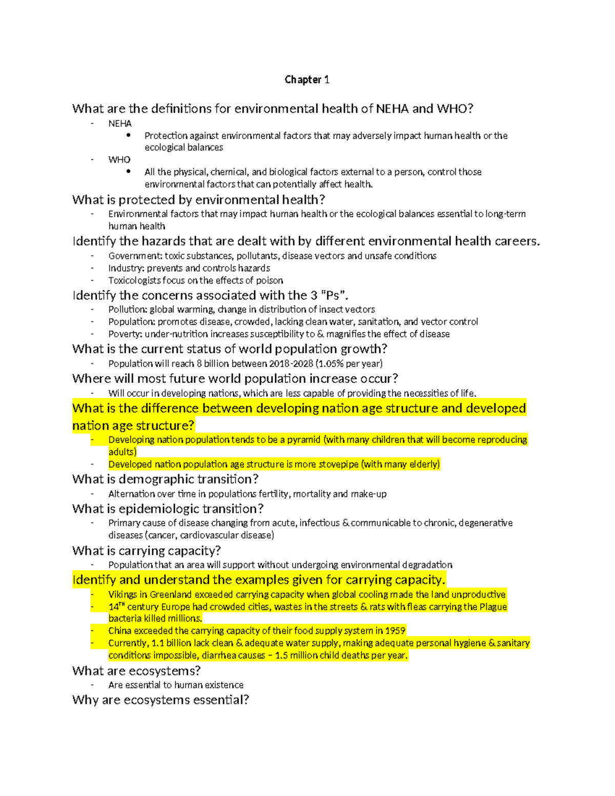 Ch1 Study guide EHAS - N/A - Chapter 1 What are the definitions for ...