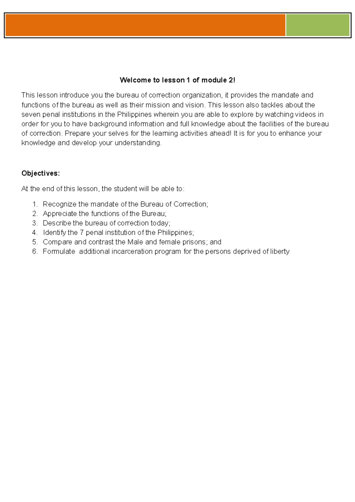 Module 2 - CA101 Lesson 1 - Welcome to lesson 1 of module 2! This ...