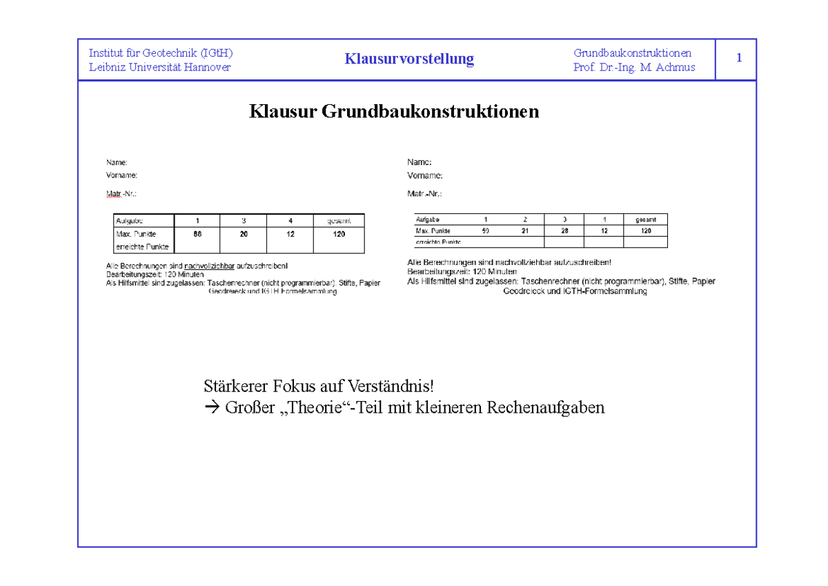 Grundbaukonstr 0a Klausur Grundlagen - Leibniz Universit‰t Hannover ...