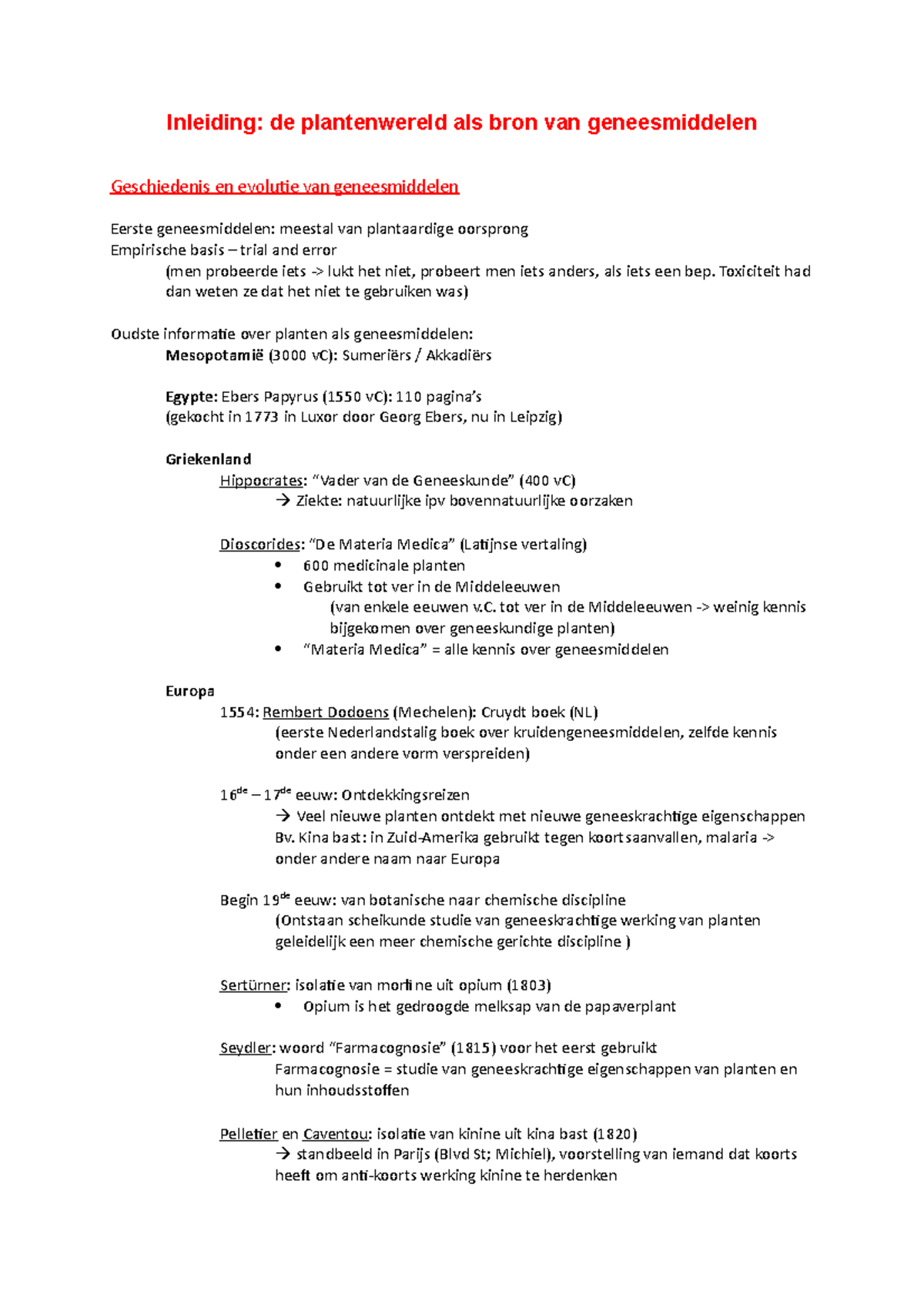 Van plant tot geneesmiddel H1 - Inleiding: de plantenwereld als bron ...