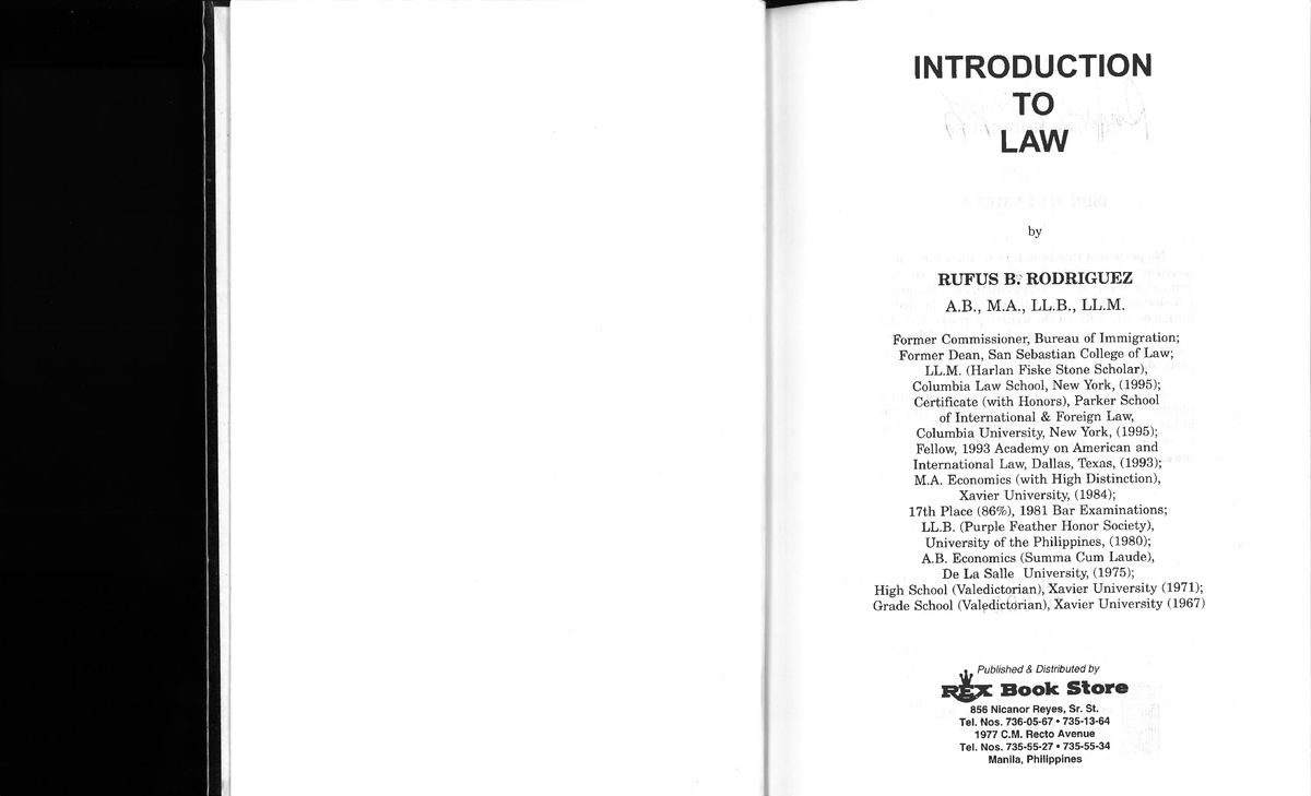 Introduction to Law (Rodriguez) - Business law - Studocu